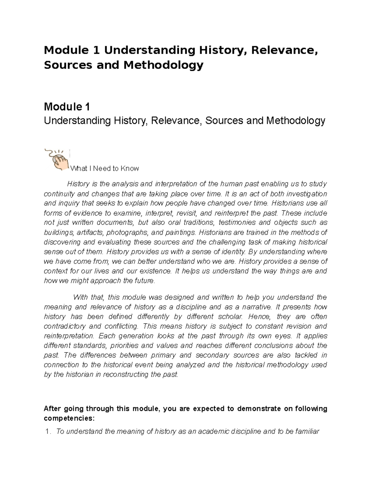 Lesson 1: Understanding History, Sources, and Their Relevance - Studocu