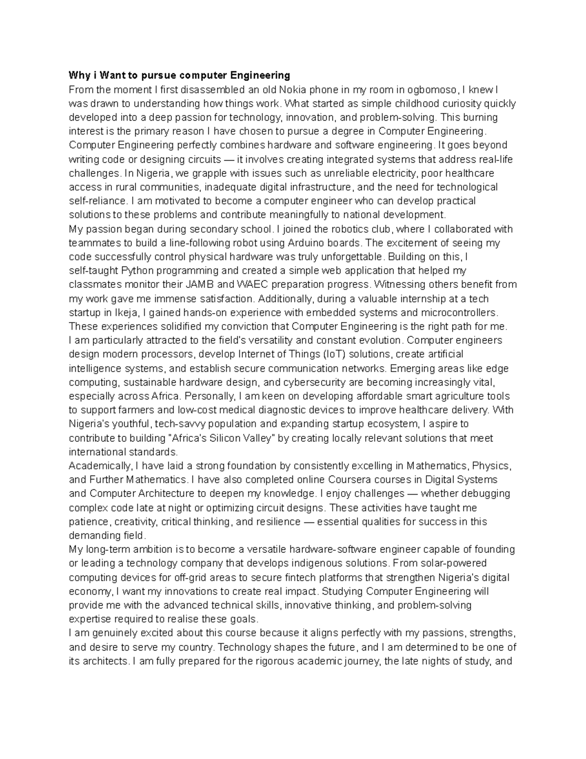 Why I Want to Pursue Computer Engineering: My Journey and Aspirations ...