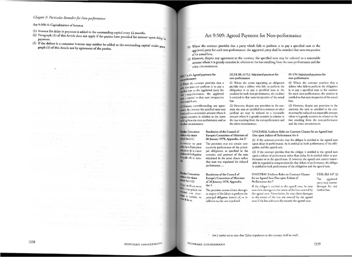 Chapter 9: Remedies for Non-Performance in Art 9:509 and FS 170 - Studocu
