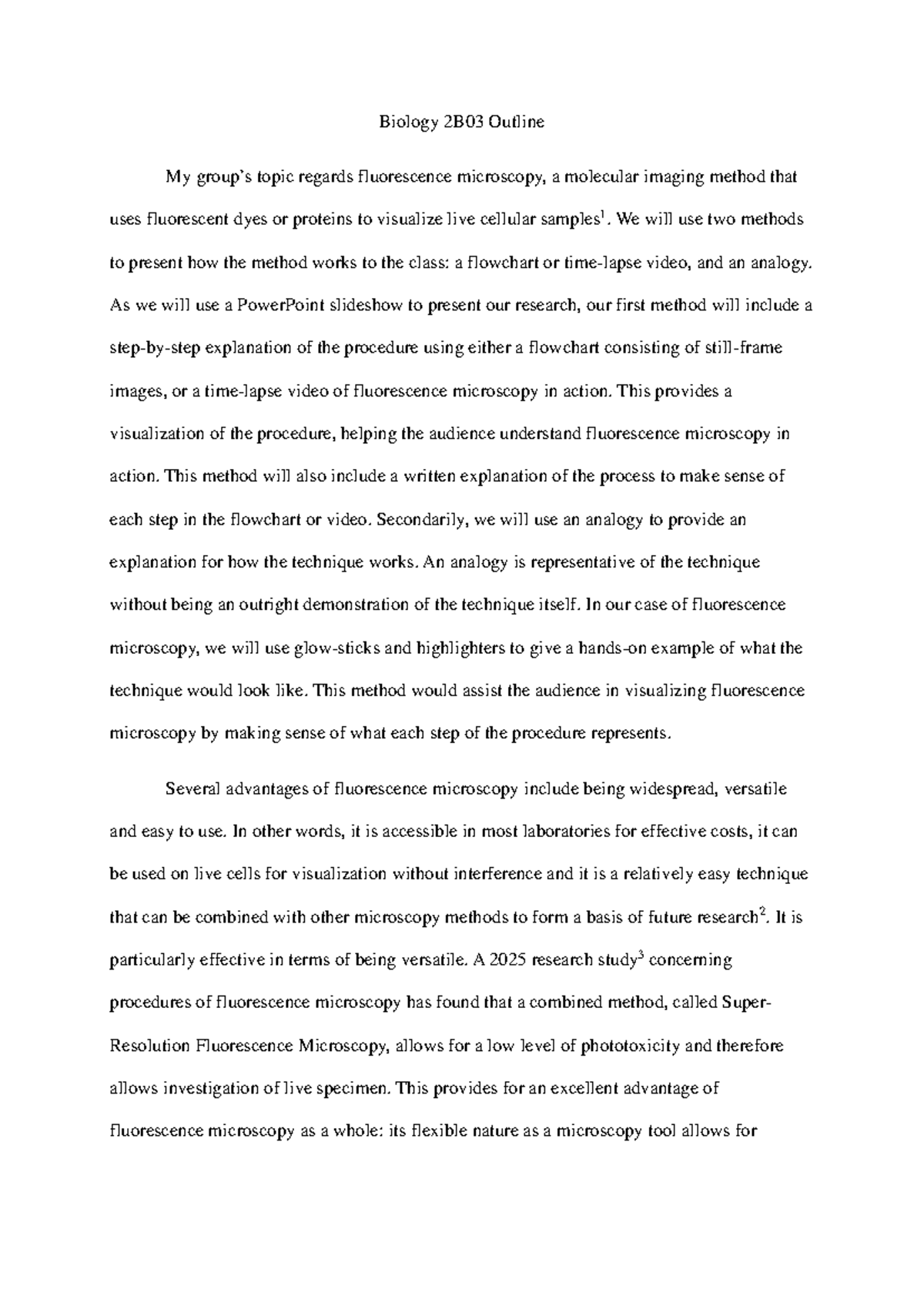 Bio 2B03 Outline: Understanding Fluorescence Microscopy Techniques - Studocu