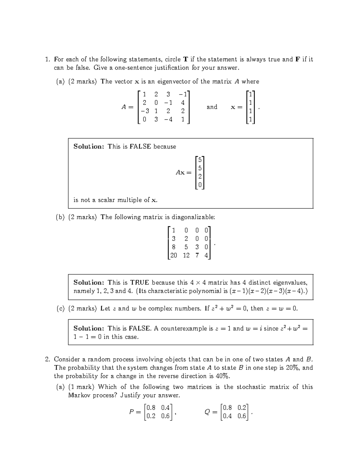 Mathematics 1600B Midterm 2 Solutions - March 12, 2026 - Studocu