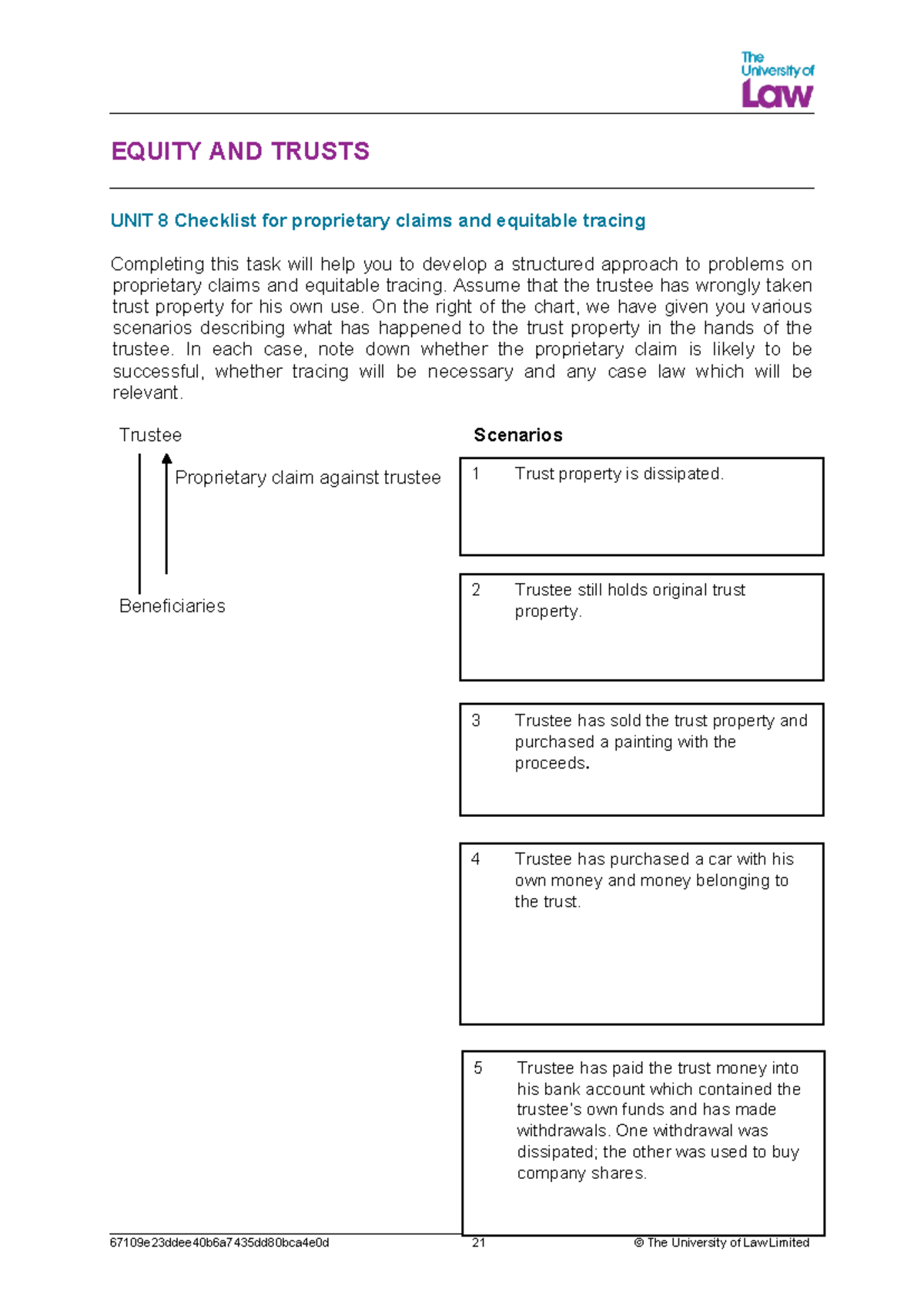 2425 EQTR U08 CE01 Proprietary Claims & Equitable Tracing Checklist ...