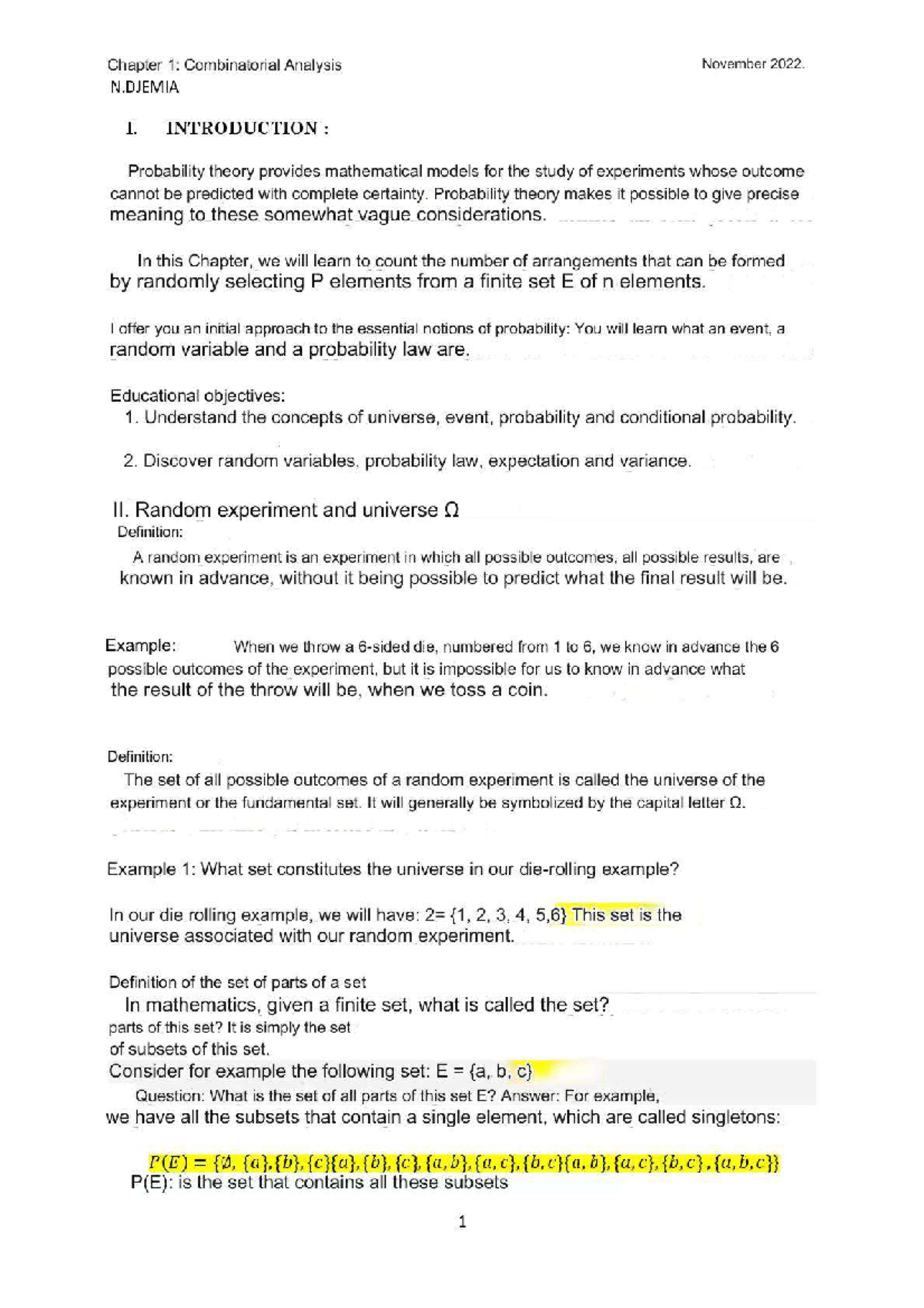 Chapter 1: Combinatorial Analysis - Understanding Probability Concepts ...