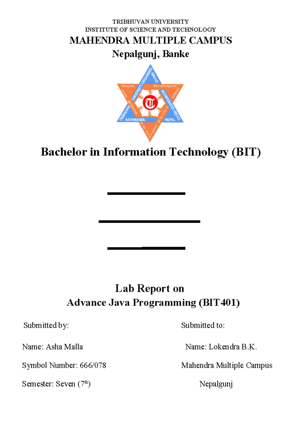 Advance Java Lab Report (BIT401) - Applet Programming Solutions - Studocu