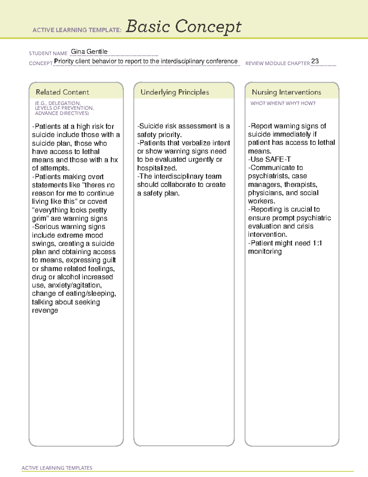 Report findings ATI - alt ati - NRSG 341 - ACTIVE LEARNING TEMPLATES ...
