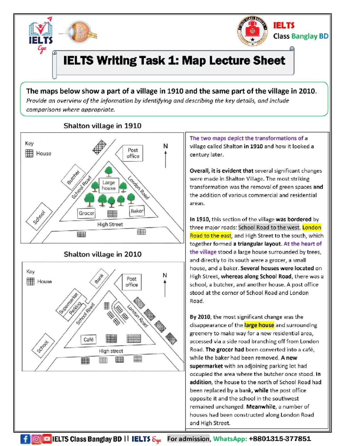 IELTS I Class Banglay BD Eye: Writing Task 1 Map Analysis - Studocu