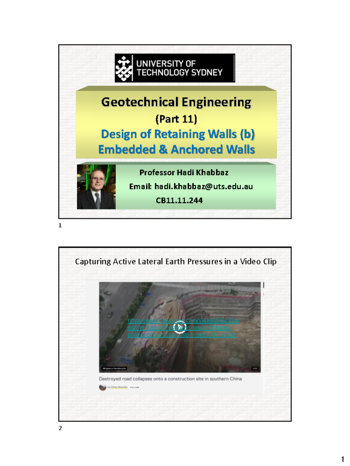 Geotechnical Engineering (CB11.11) Retaining Walls Design Overview - Studocu