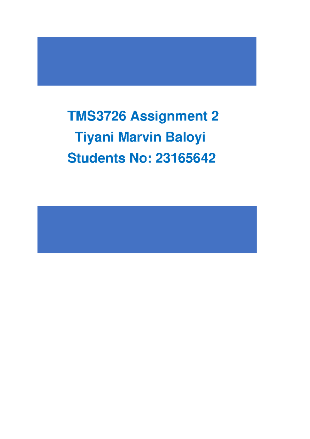 TMS3726 Assignment 2 (2024) - Exploring Mathematics Pedagogy and ...