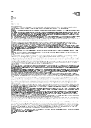 Tort mind map - Mind map - Negligence Duty of care: Donoghue v ...