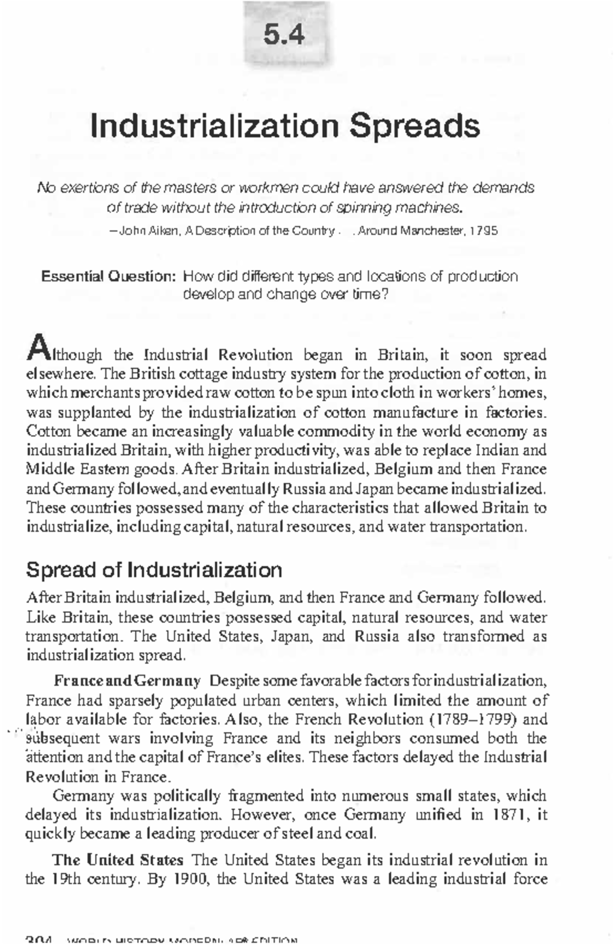 5.4 Industrialization Spreads: Global Transformations and Impacts - Studocu