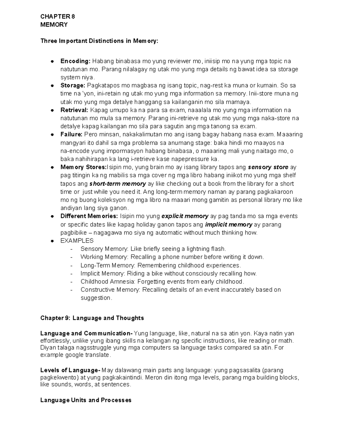Intro to psych chapter 8-15 - CHAPTER 8 MEMORY Three Important ...