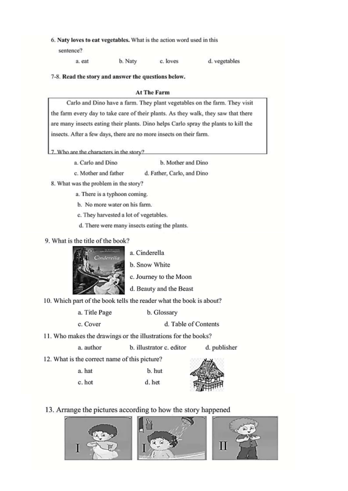 Grade 2 RV - English Comprehension and Vocabulary Test - Studocu
