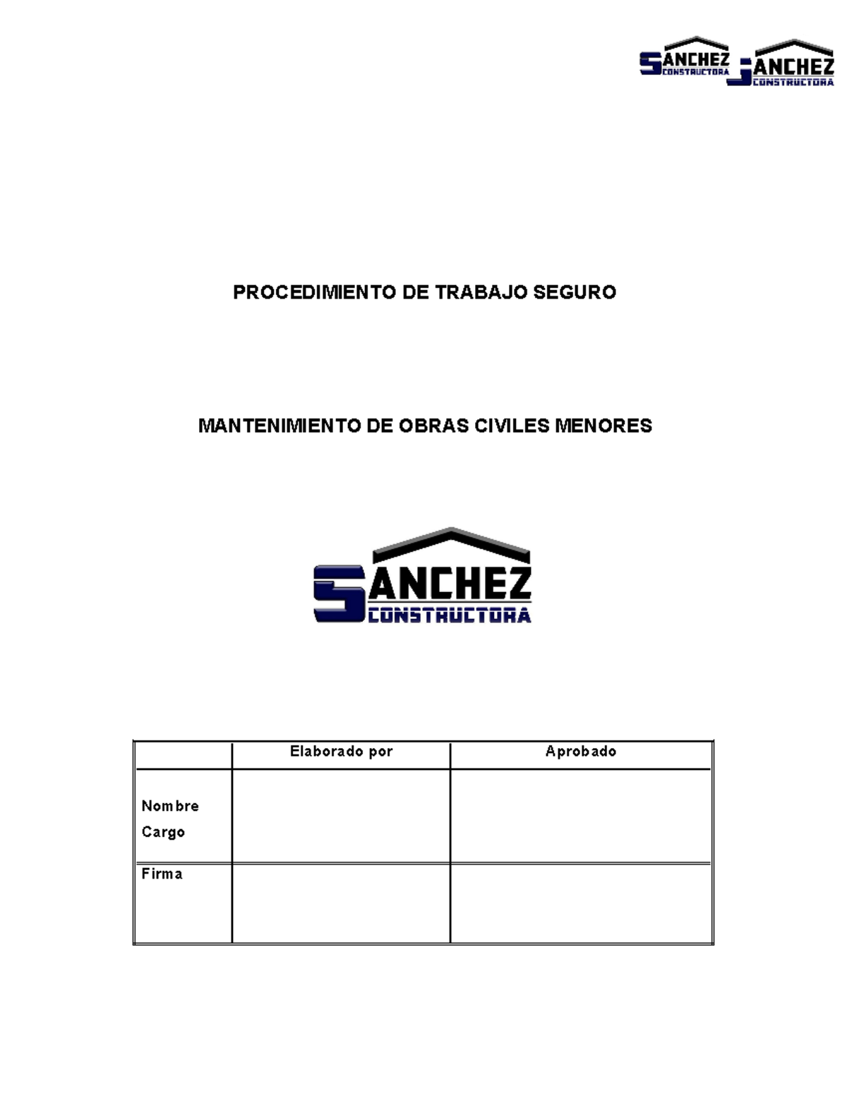 02- Procedimiento Seguro para Mantenimiento de Obras Civiles Menores ...