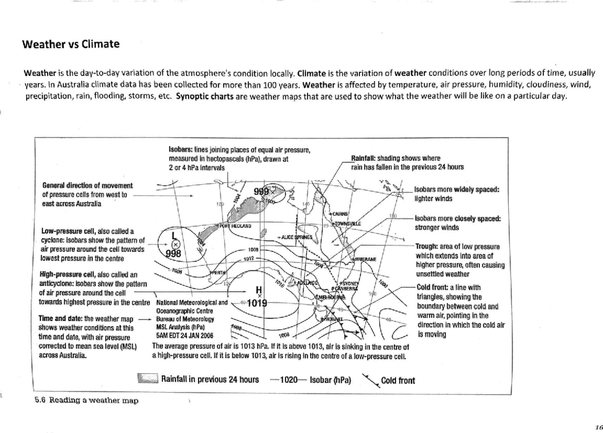 Weather vs Climate: Understanding Synoptic Charts and Isobars - Studocu