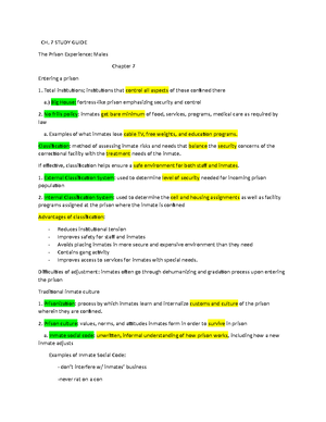 Intro to Corrections Ch. 4 Study Guide - Chapter 4 Study Guide ...