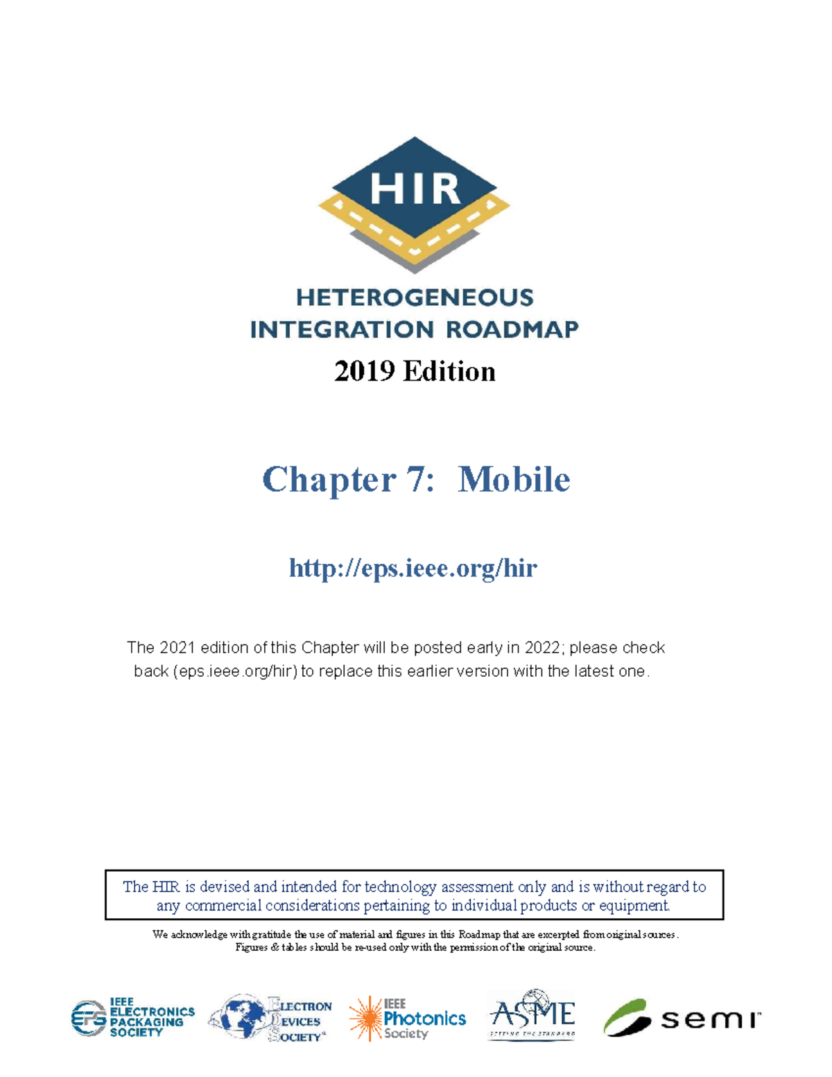 Heterogeneous Integration Roadmap: Chapter 7 - Mobile (2019 Edition ...