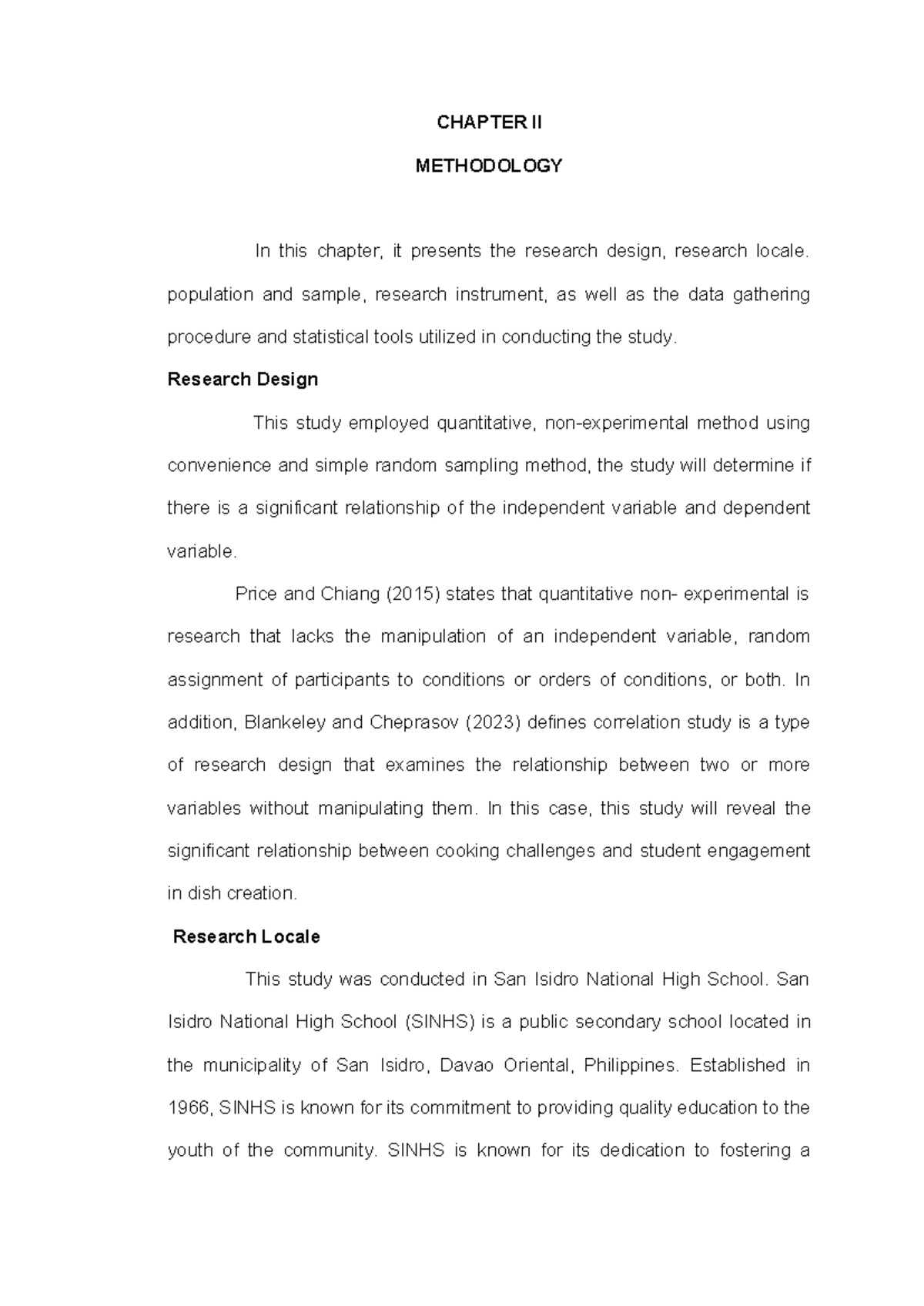 CHAPTER II METHODOLOGY: Research Design & Data Collection in Cookery ...