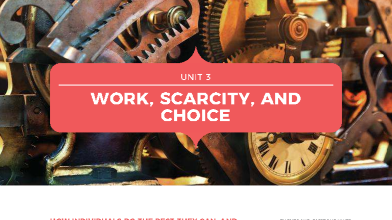 Unit 3 - Work, Scarcity, and Choice: Decision-Making in Economics - Studocu