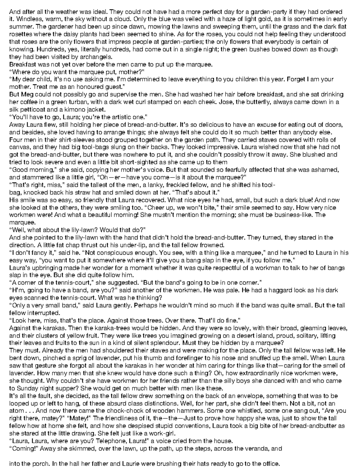 Final Exam Notes for English Literature 101: A Perfect Day Analysis ...