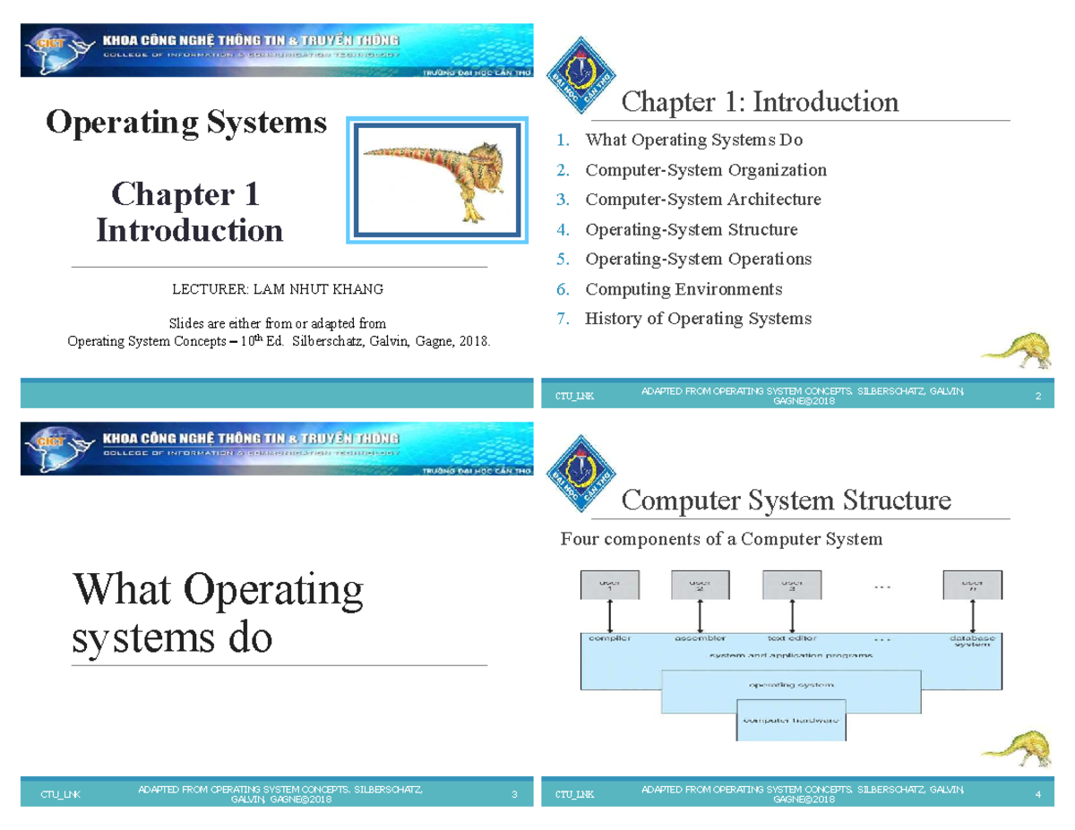 Chapter 1: Introduction to Operating Systems (CTU_LNK) - Studocu