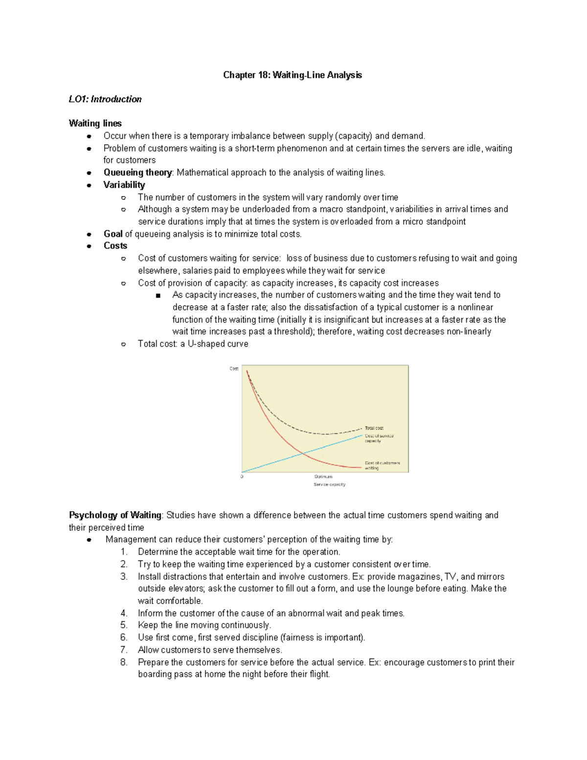 Comm225 Chapter 18: Overview of Waiting-Line Analysis Concepts - Studocu