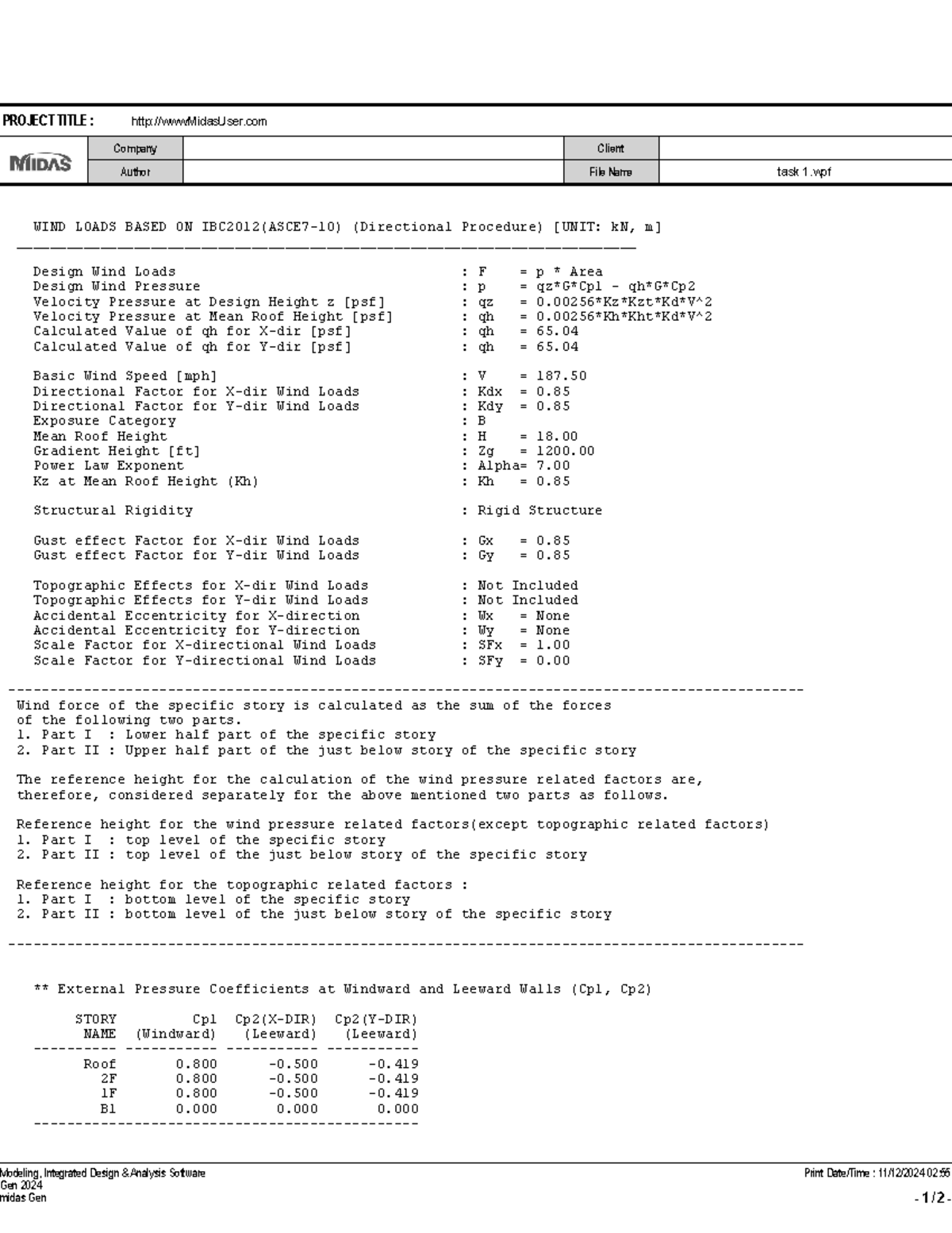 WIND LOAD Calculation Sheet for IBC2012 (ASCE7-10) Analysis - Studocu