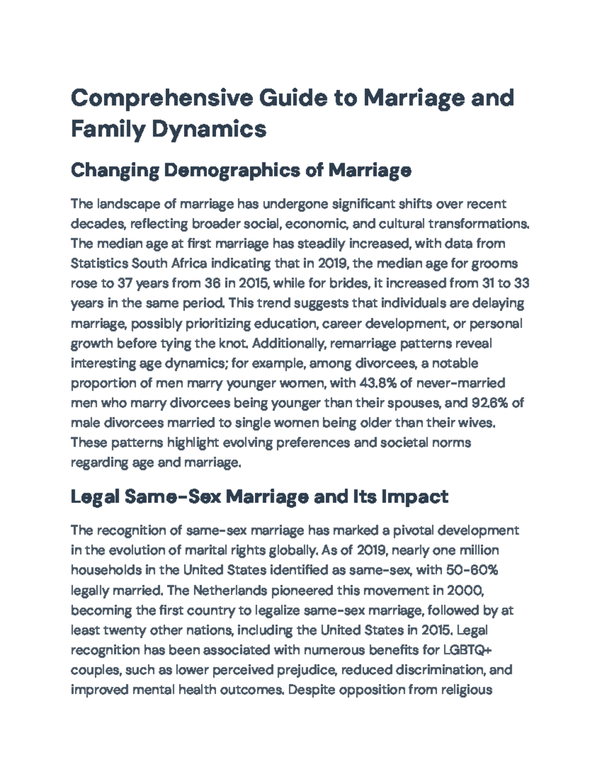 Comprehensive Guide to Marriage & Family Dynamics: Trends & Changes ...