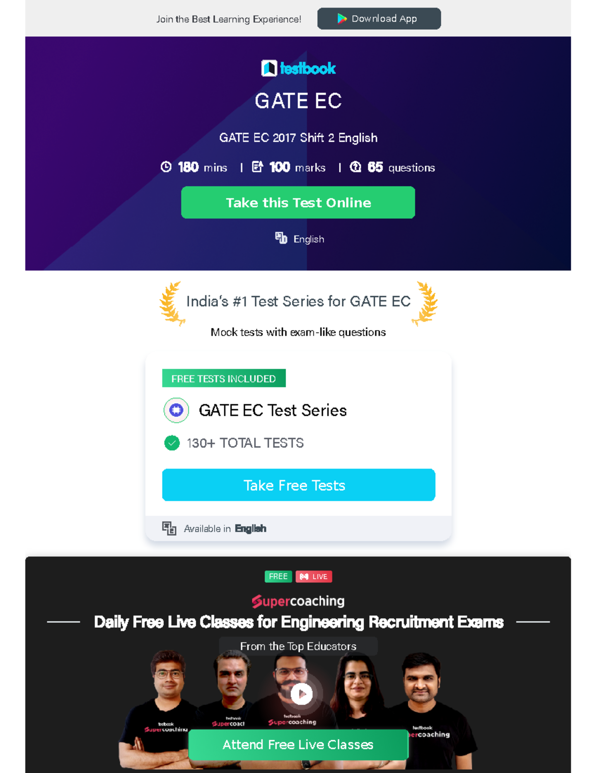 GATE EC 2017 Shift 2 English - Join the Best Learning Experience ...