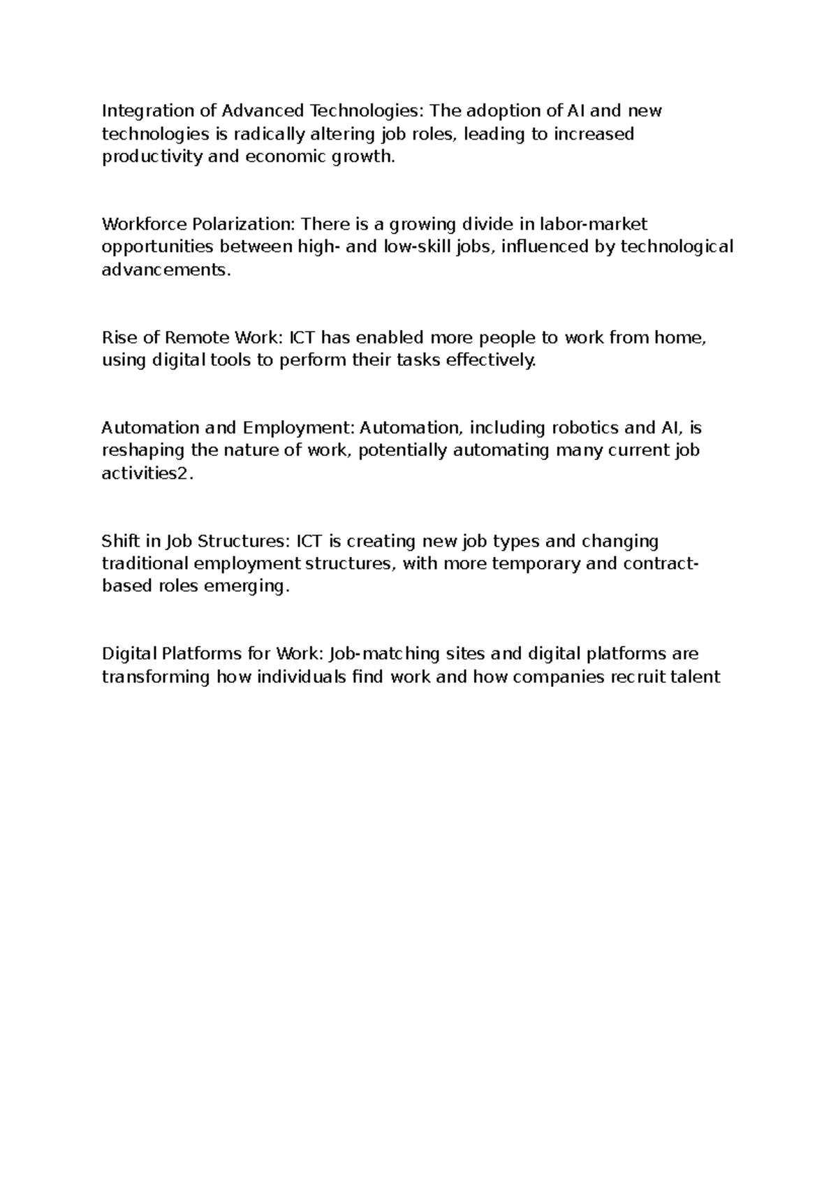 ICT in the workplace - Integration of Advanced Technologies: The ...