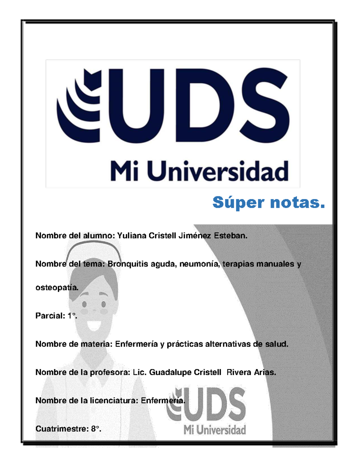 Super Notas DE Practicas Alternativas - Súper notas. Nombre del alumno ...