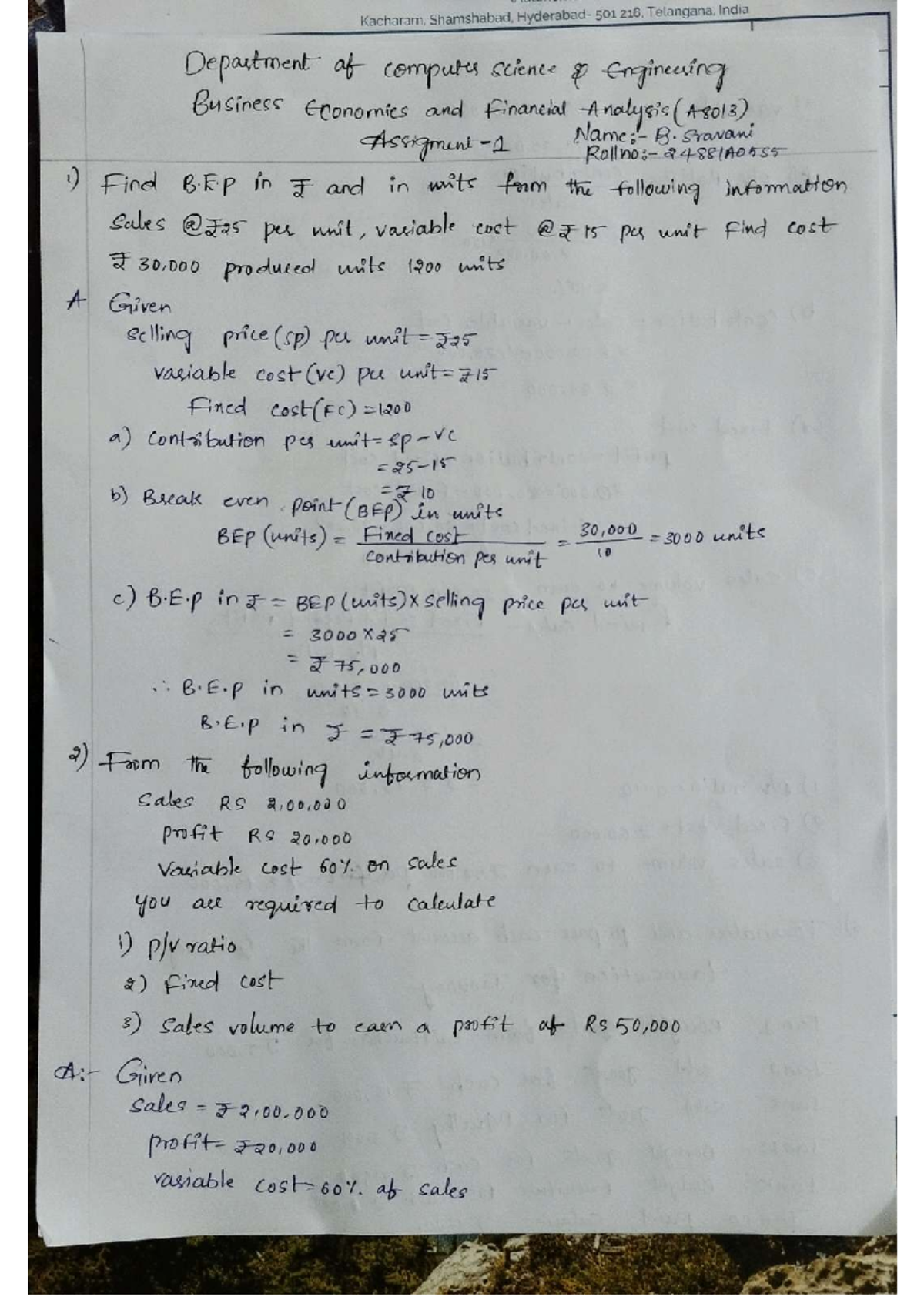 Beffa Assignment 1 - Business Economics & Financial Analysis (A8013 ...