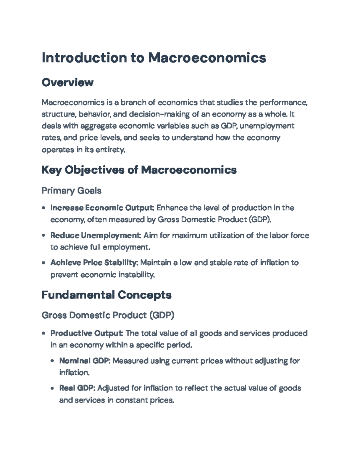 Macroeconomic Principles Overview: Key Concepts & Policies (ECO 101 ...