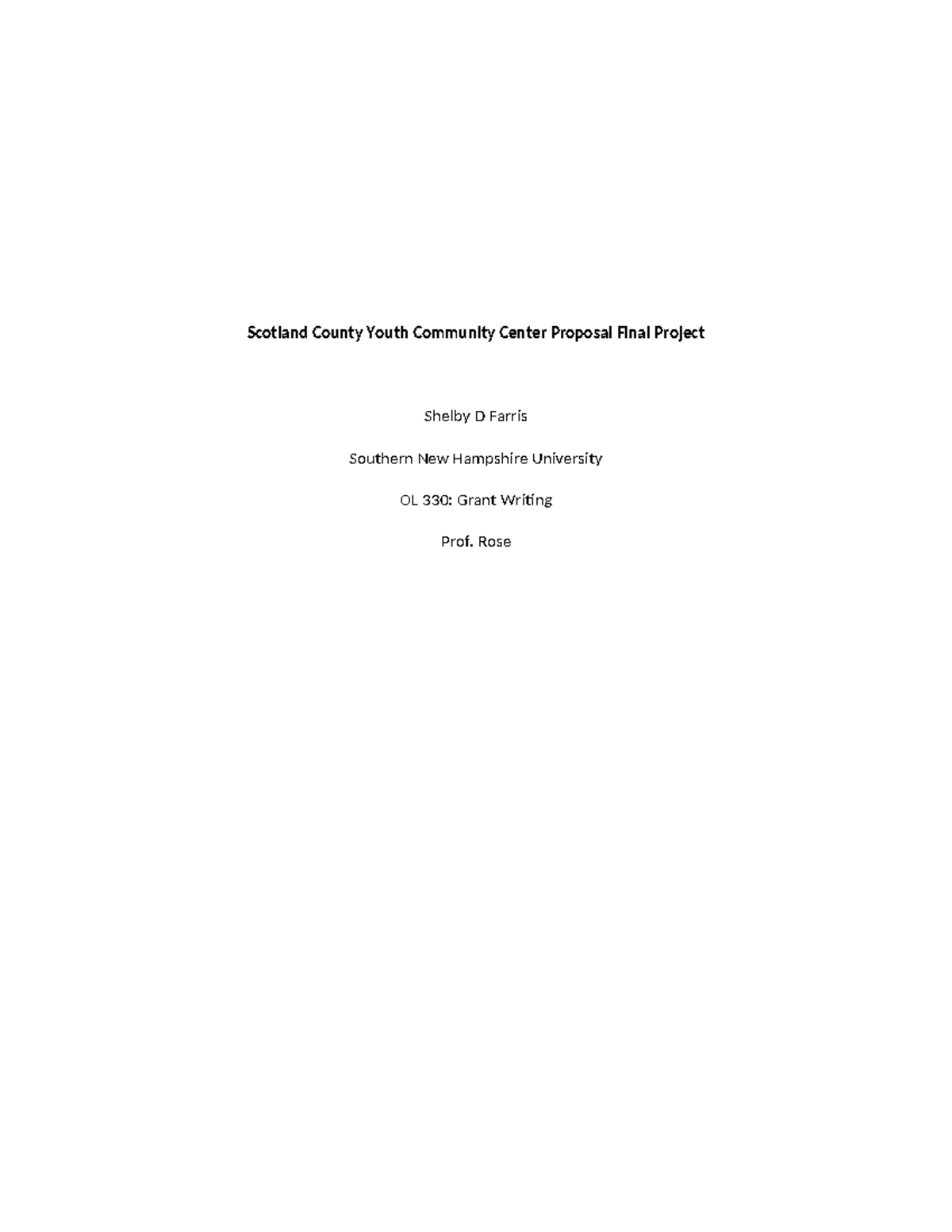 Final project - Community Center Funding ProposaL - Scotland County ...