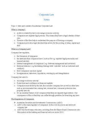 ESL.1 Corporate Law: Climate Risks & AI in Governance Tutorial Notes ...