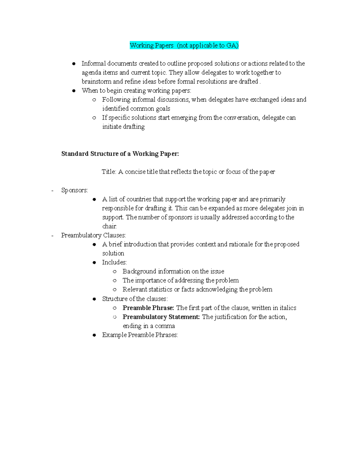 Working Paper Guidelines for Delegates and Sponsors - Working Papers ...