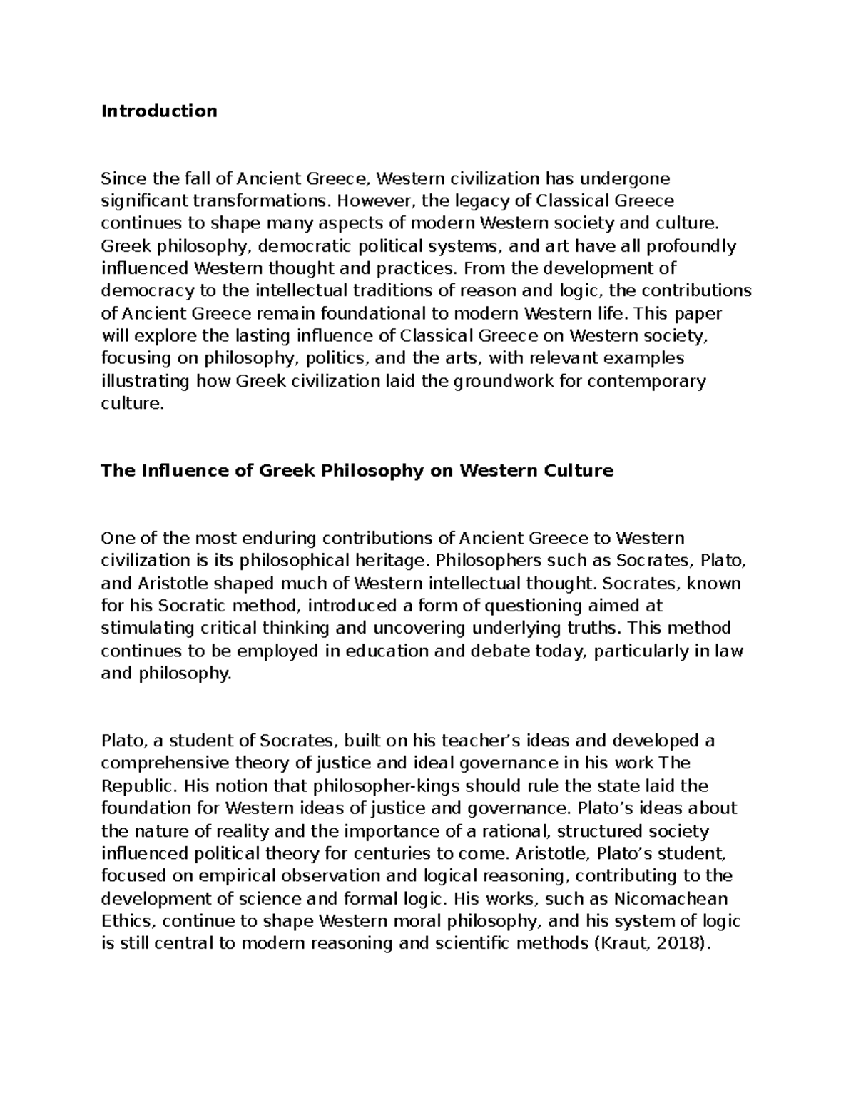 HIST 1421 greek and roman Written Assignment unit 2 - Introduction ...