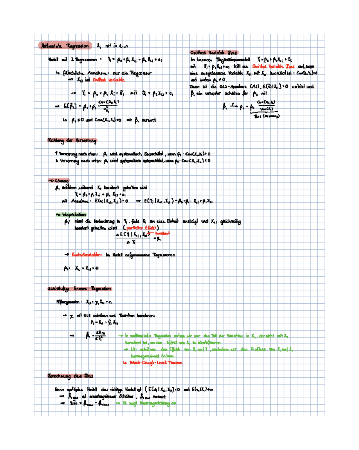 Multivariate Regression Analysis: Omitted Variable Bias (Course Code: X) - Studocu