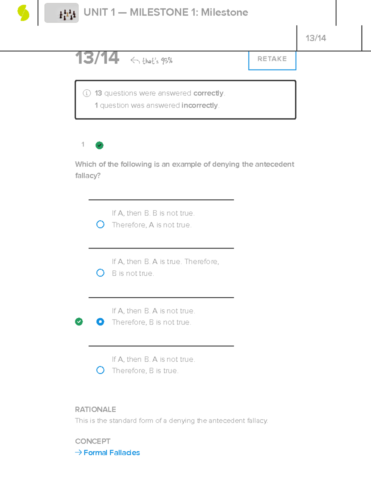 Critical Thinking - Unit 1 Milestone 1: Fallacies and Concepts - Studocu