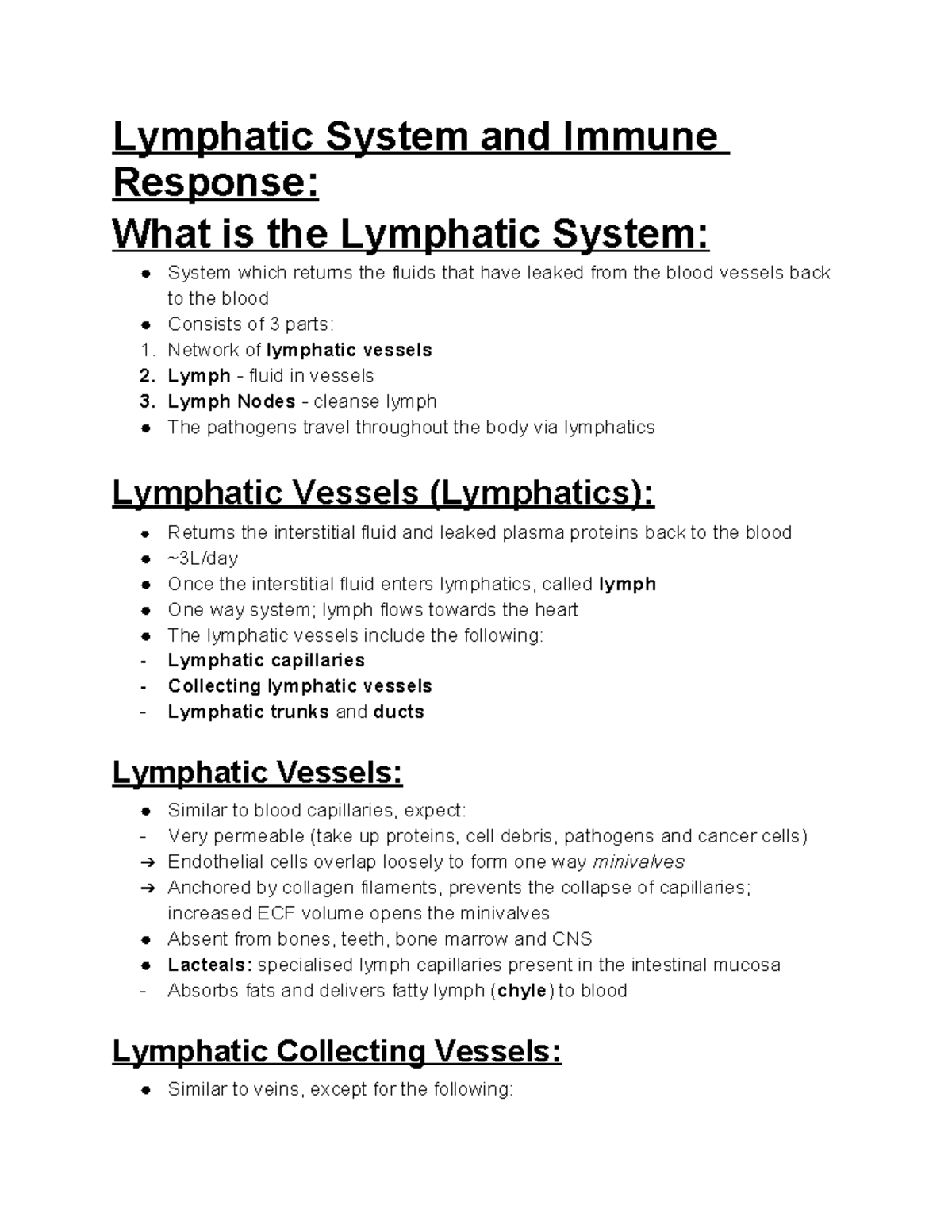 NATS1010 (Spring 2025) Lecture Notes: Lymphatic System & Immune ...
