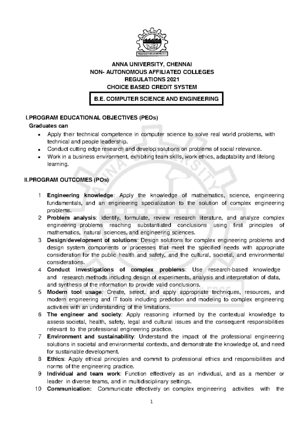 B.E. CSE - Syllabus Overview and Course Details for Semesters III-VI - Studocu