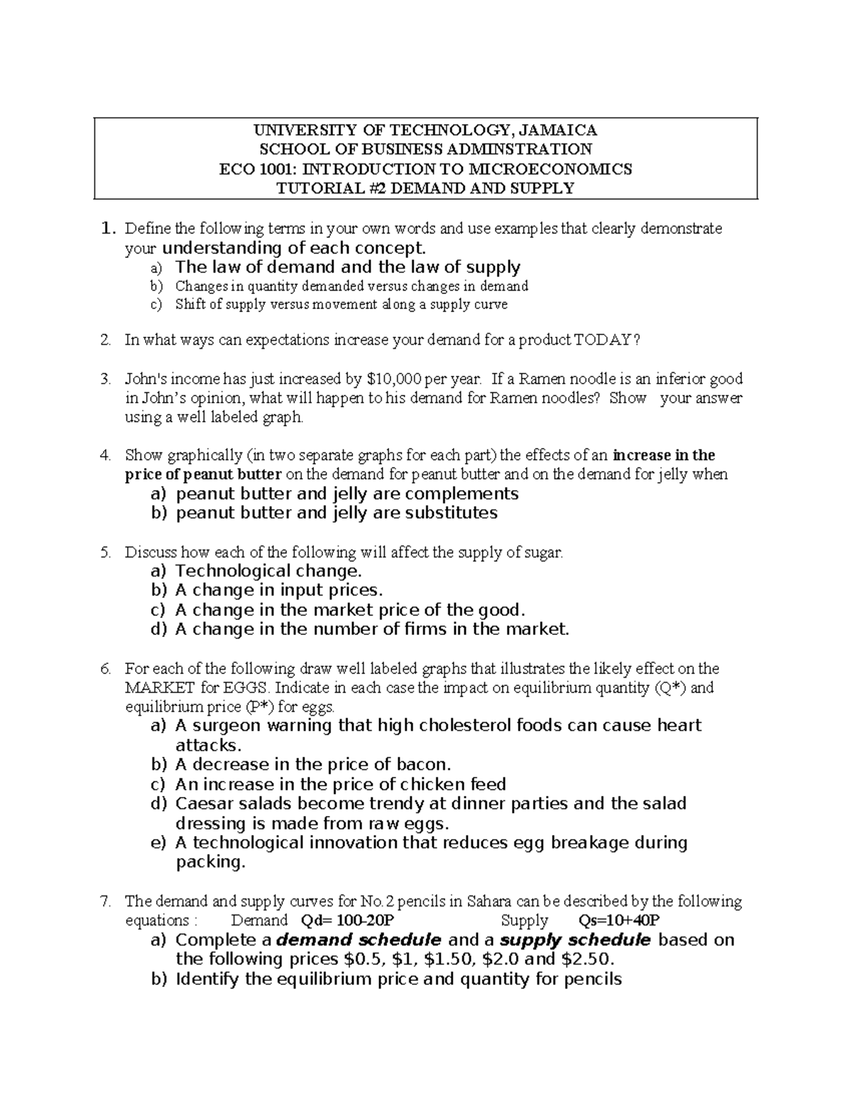 Eco1001 tutorial sheet 2 2020.21 sem 1 - UNIVERSITY OF TECHNOLOGY ...