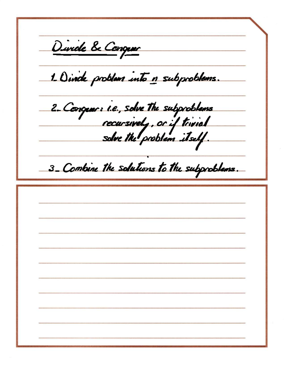 Lecture 6 - Divide & Conquer: Pre-Lecture Notes on Algorithms - Studocu