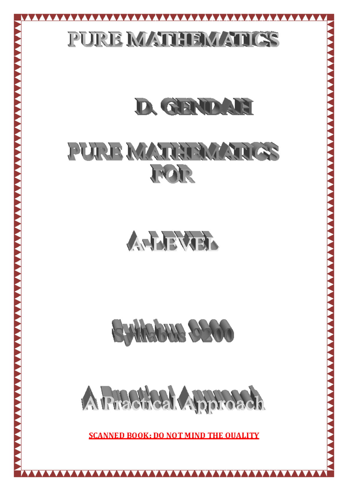 Pure Mathematics D Gendan A-Level Syllabus 0266 Chapter 8: Sequences ...