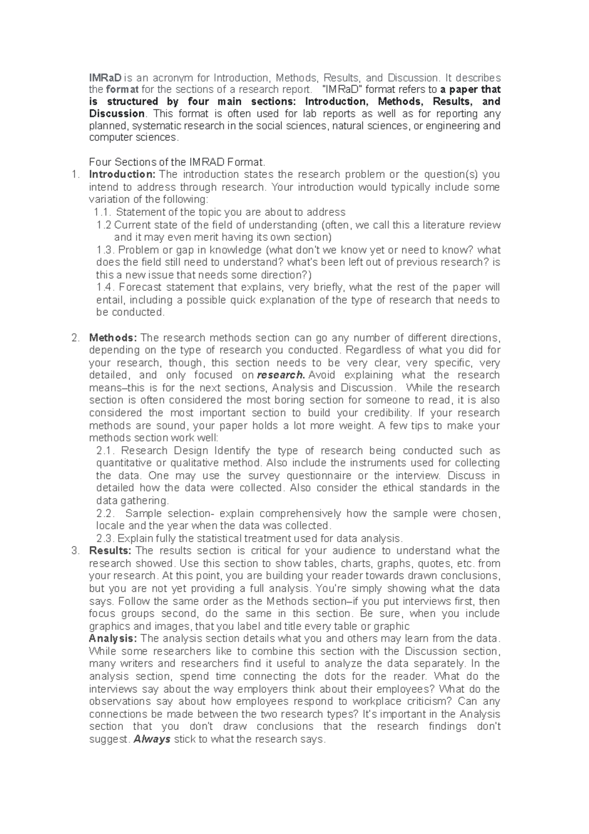 MRAD Research Structure Guide: Introduction, Methods, Results ...