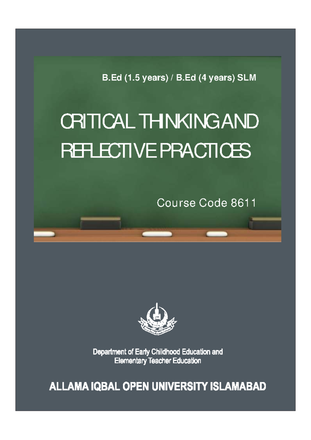 Critical Thinking & Reflective Practices - Course Code 8611 Overview ...