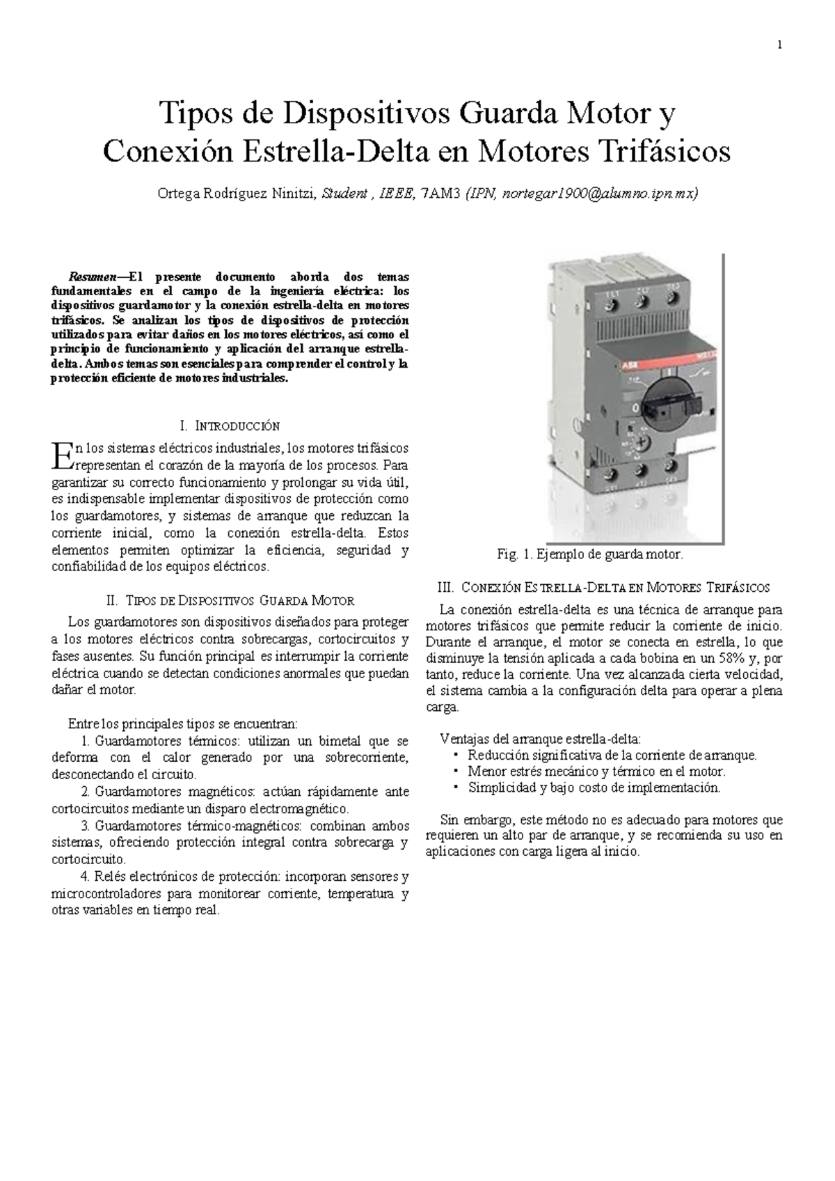 Tipos de Dispositivos Guarda Motor y Conexión en Motores Trifásicos ...