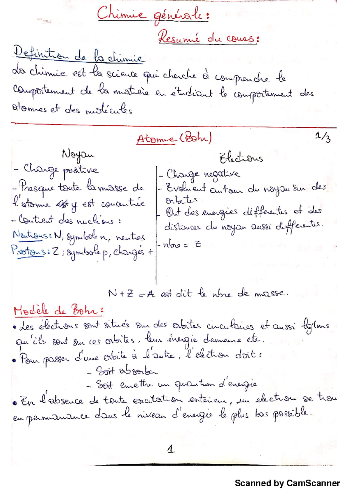 Résumé de Chimie Générale: Concepts et Modèles (CHM101) - Studocu