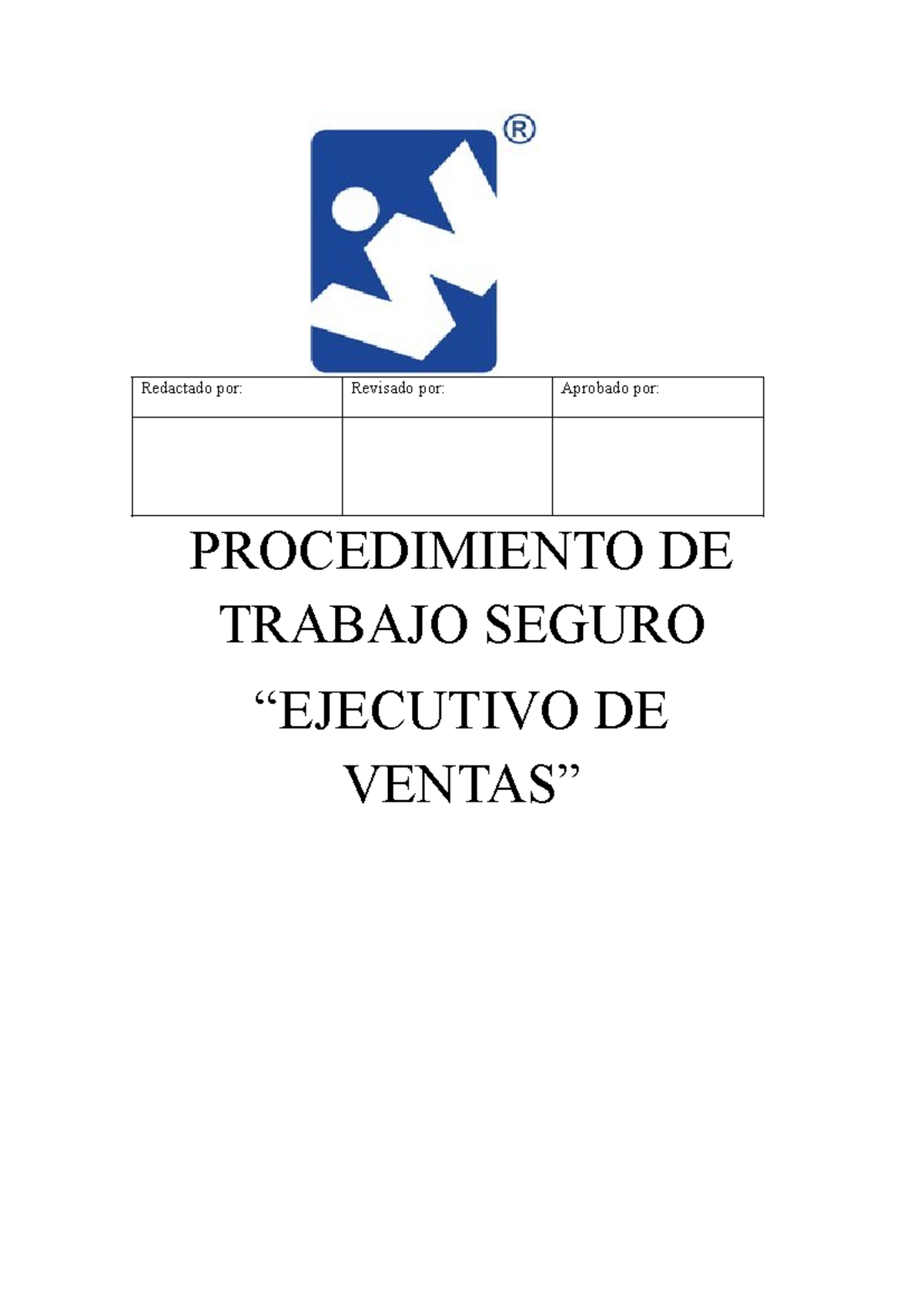 Procedimiento de Trabajo Seguro PTS para Ejecutivos de Ventas - Rev. 00 ...