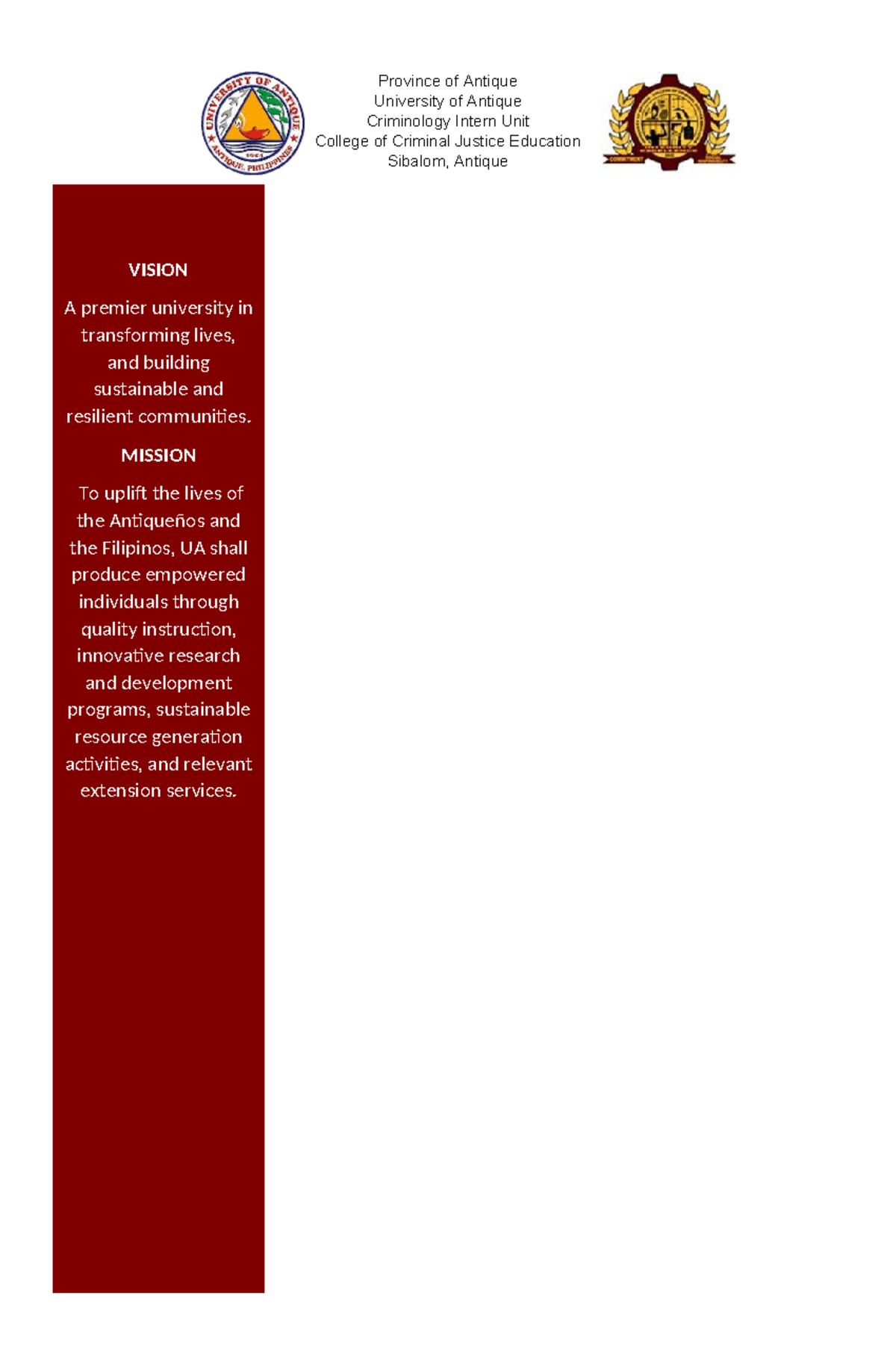 Parents Consent Form for OJT - University of Antique - Studocu