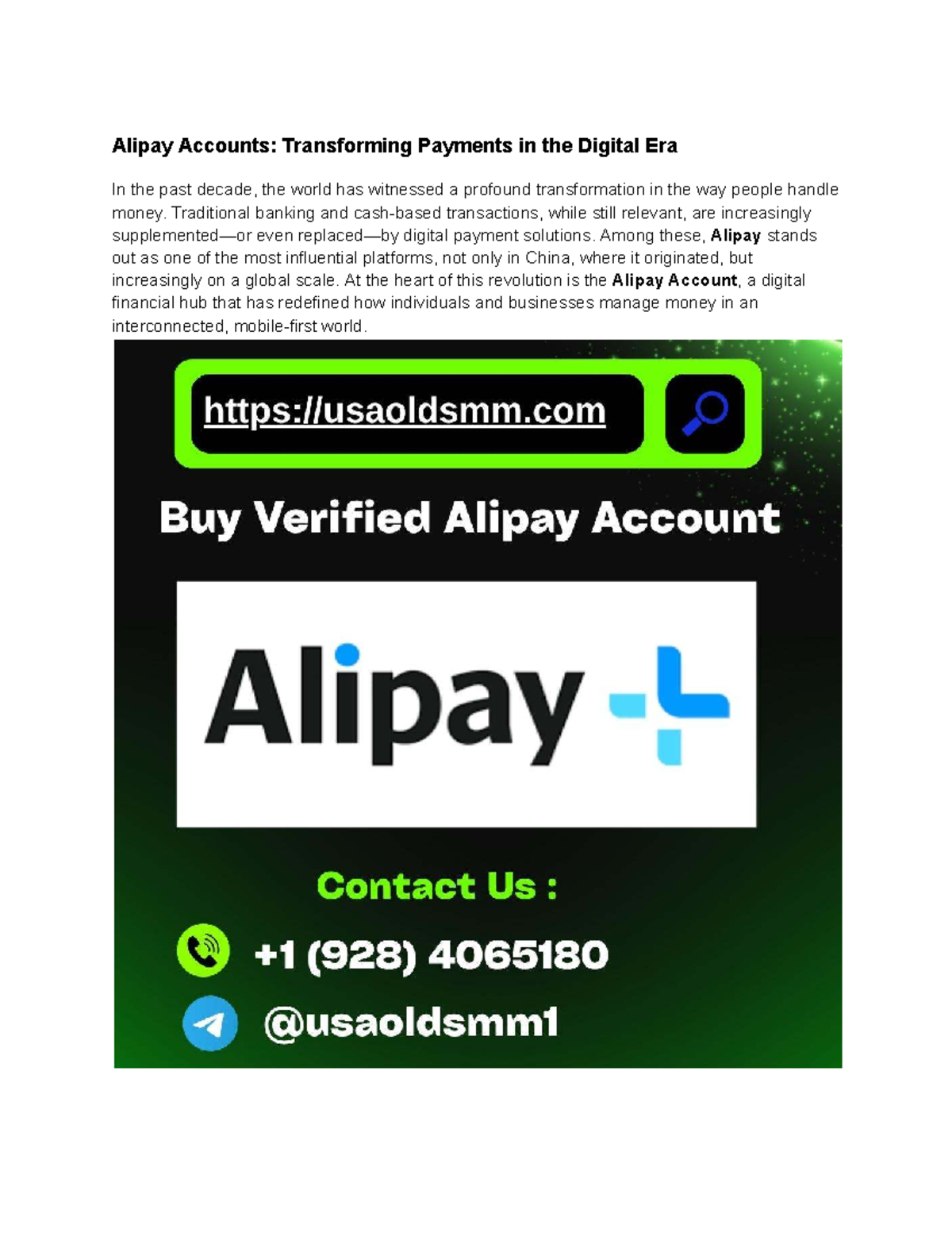 Alipay Accounts: Revolutionizing Global Payments and Transactions - Studocu